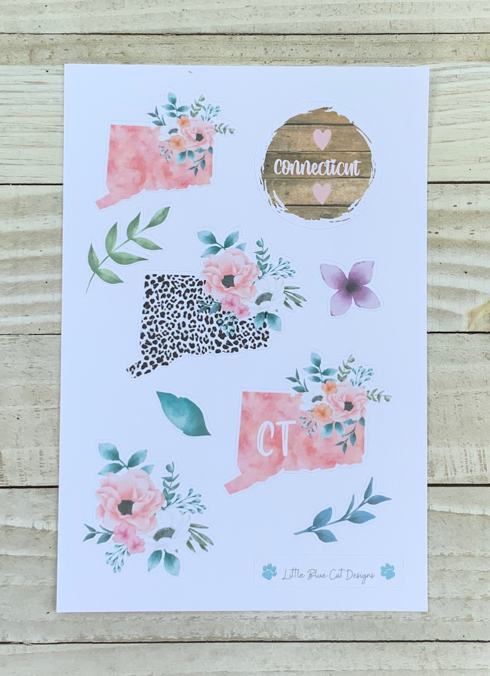 Custom Watercolor State Sticker Sheet - Etsy