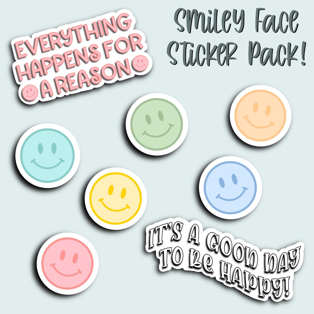 Smiley Face Sticker Pack - Etsy
