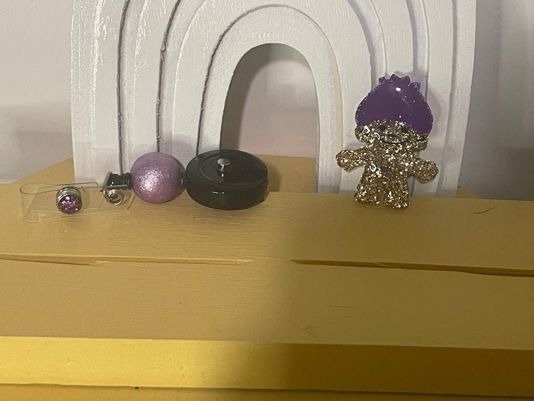 Purple Haired Troll Badge Reel/teacher Badge Reel/nurse Badge Reel ...