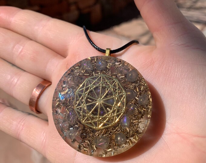 Sacred Geometry Emf Shield Angels Aura Quartz Necklace Orgonite - Etsy