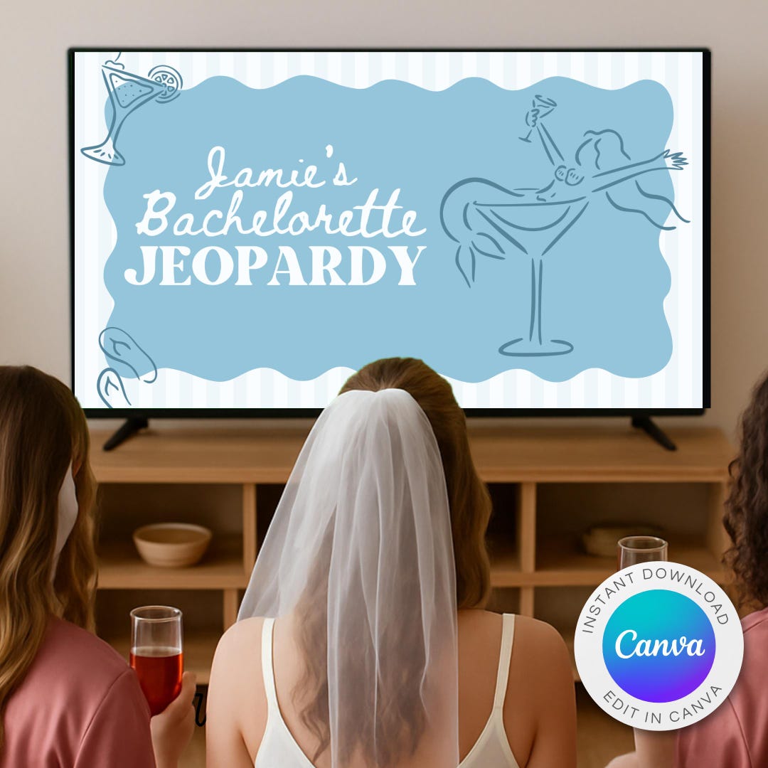 Coastal Bachelorette Jeopardy Game: Canva Template (digital Download ...