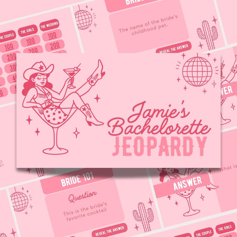 Western Bachelorette Jeopardy Game | Editable Canva Template (digital ...