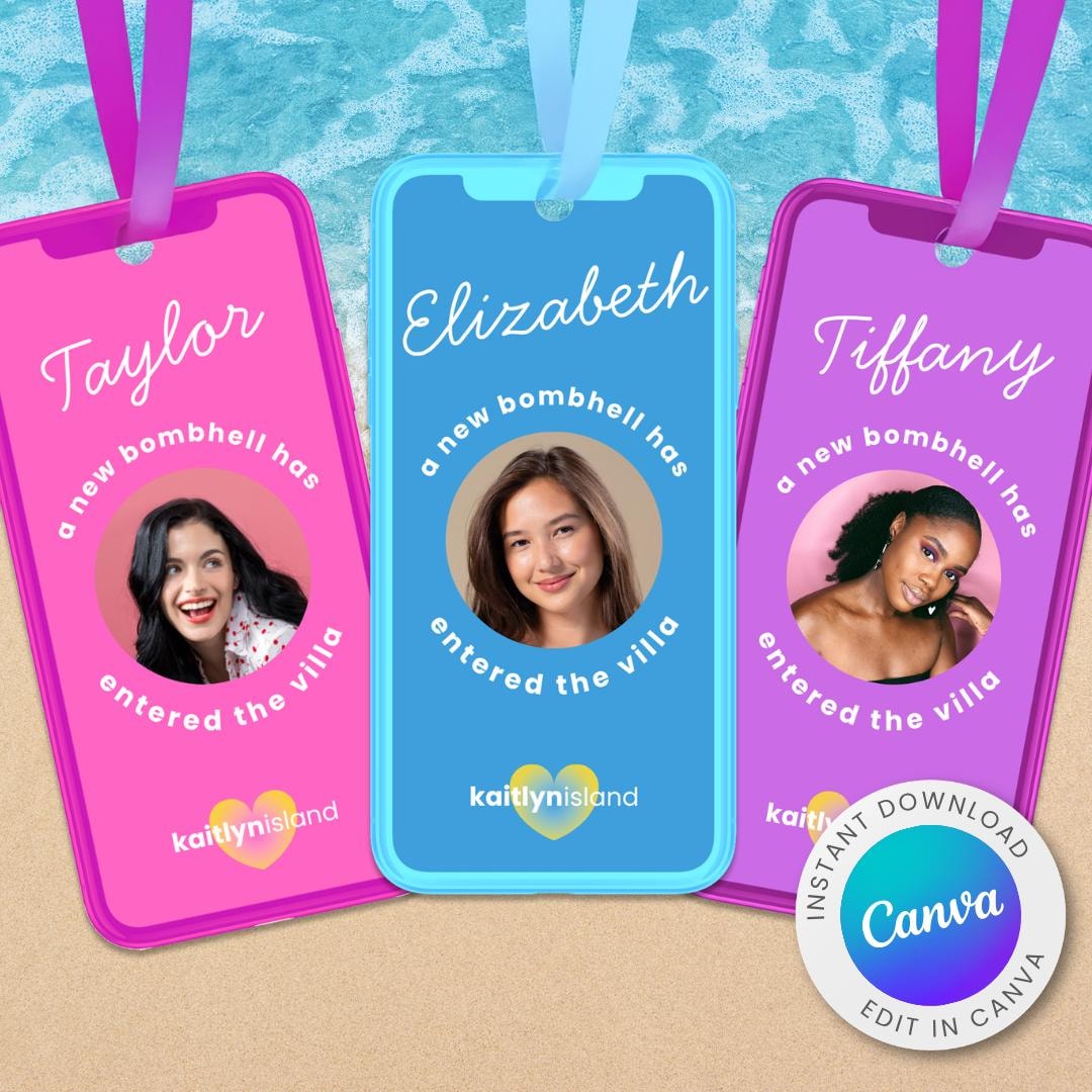 Tropical Bachelorette Party Name Tags: Island Theme (canva Template ...
