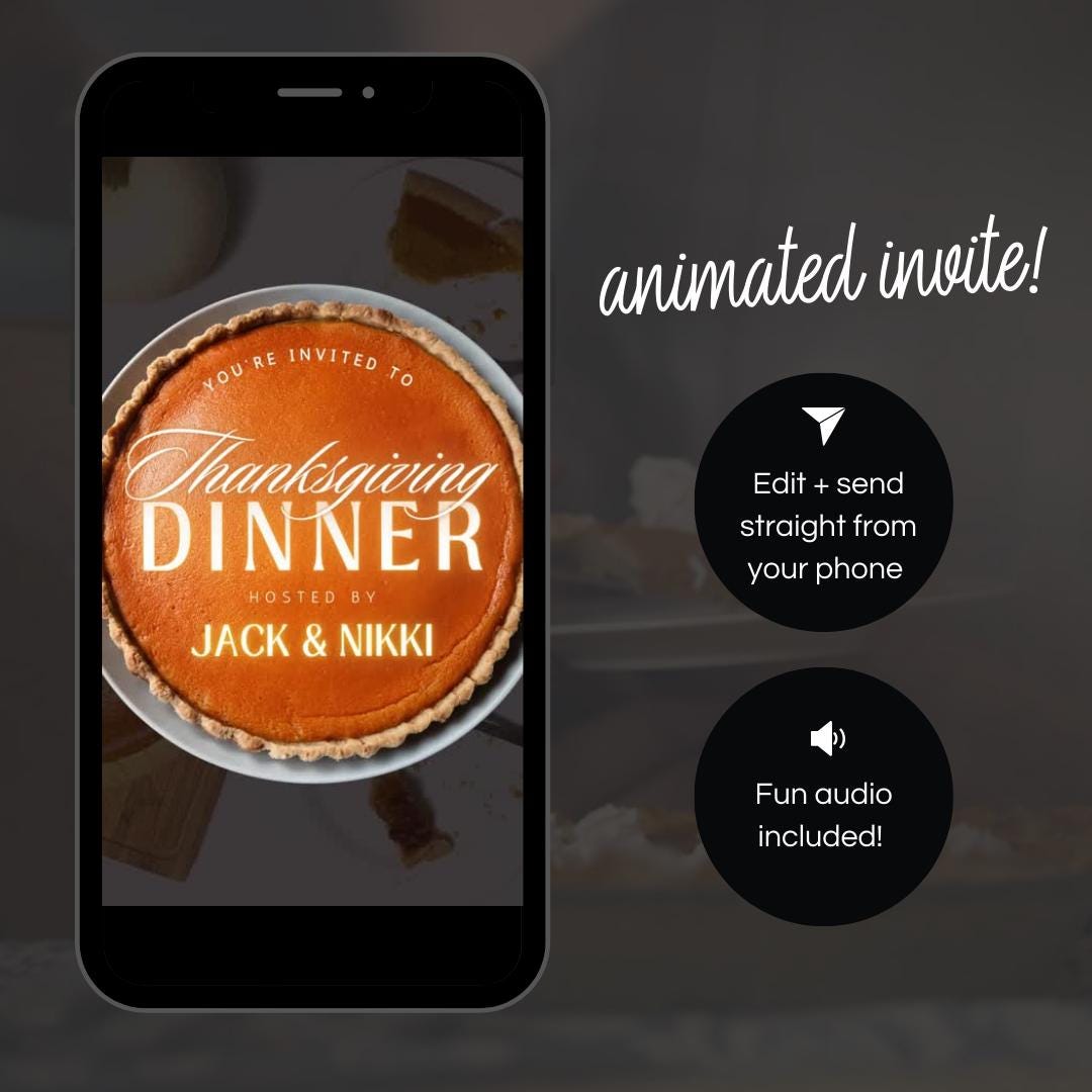 Digital THANKSGIVING DINNER Party Invitation | Ecard | Animated Party ...