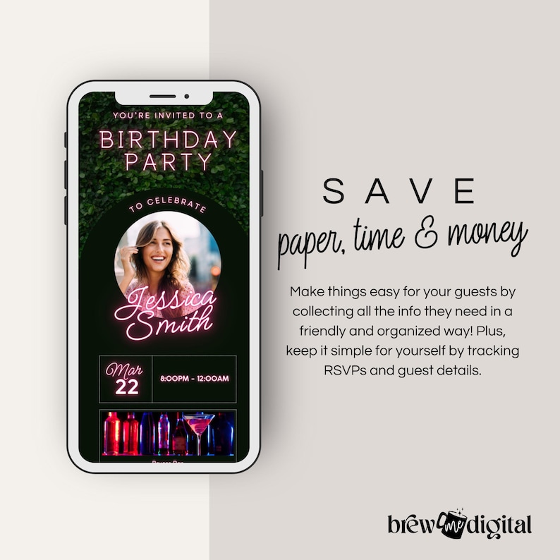 Digital Birthday Party Invitation Website: RSVP Tracking (canva ...