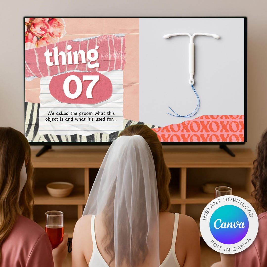 Funny Bachelorette Drinking Game: Name That Thing - Editable Canva ...