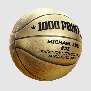 Personalized Gold Basketball | 1000 Points/rebounds, Official Size - Etsy