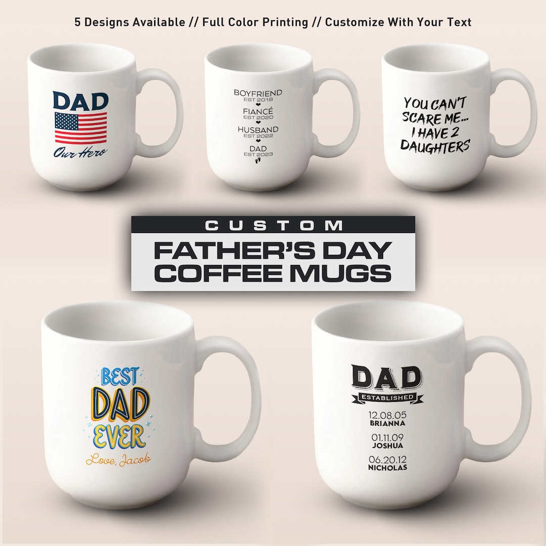 Personalized Father's Day Coffee Mug | 22oz Custom Dad Gift - Etsy