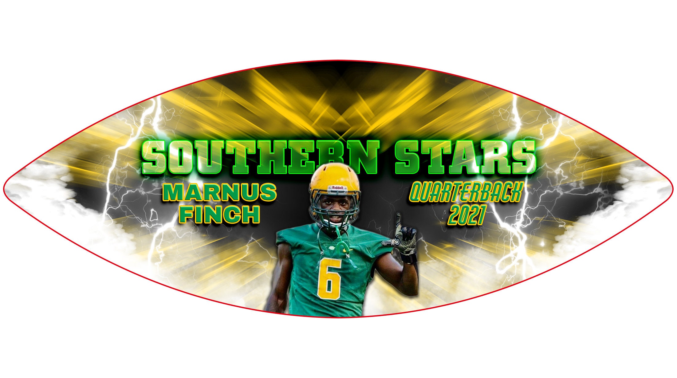Custom Photo Football Thunderstorm Design Great for Senior - Etsy