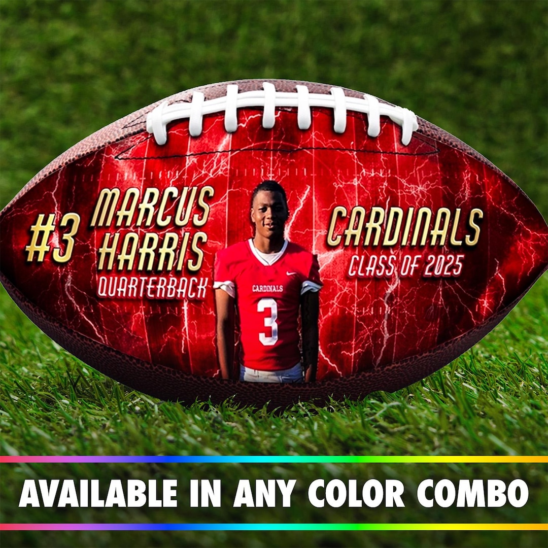 Custom Photo Football | Playmaker Design | Great for Senior Night ...