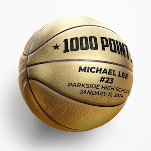 1000 Points/rebounds Custom Gold Basketballs | Official Size ...