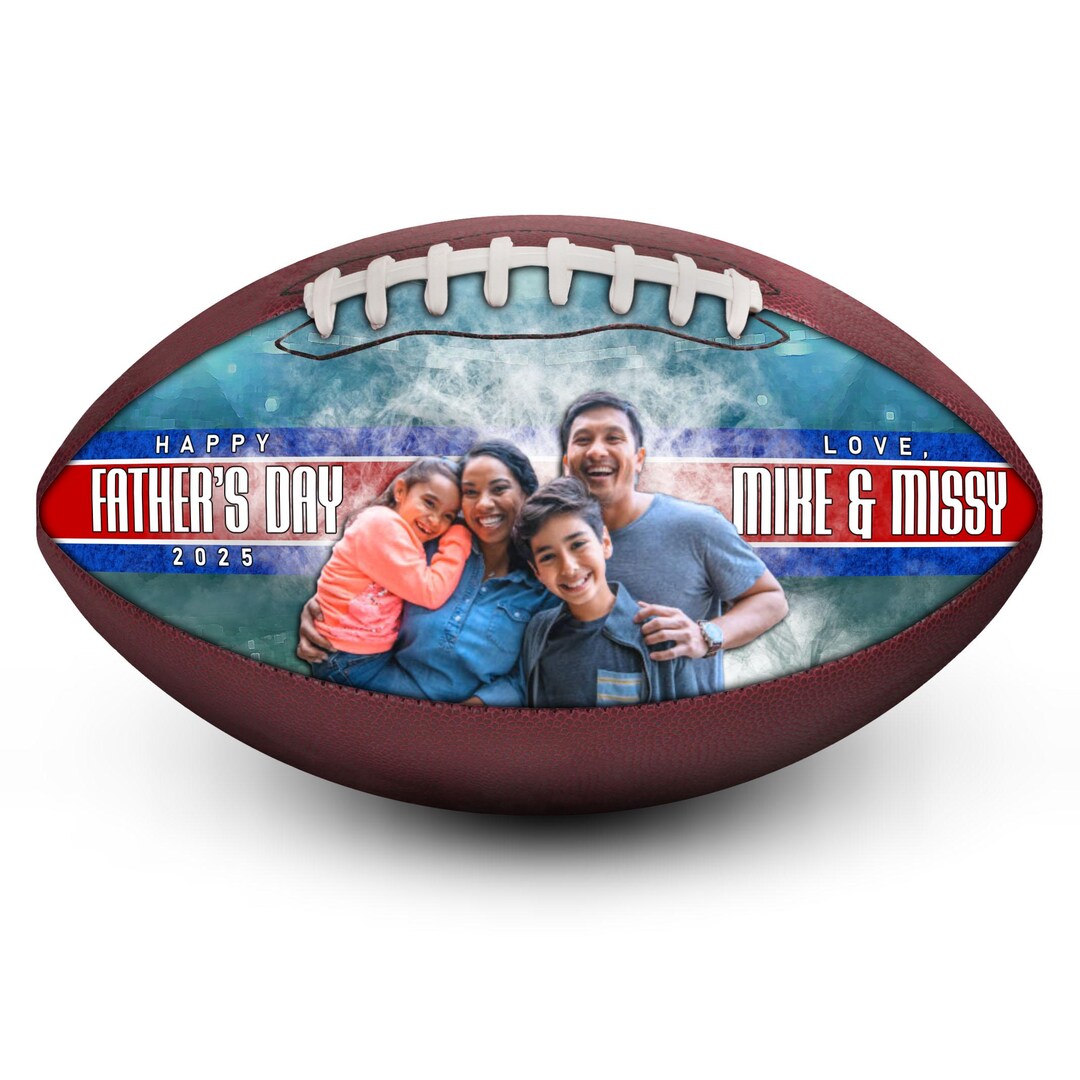 Custom Photo Football | Touchdown Design | Father's Day Football Gift ...