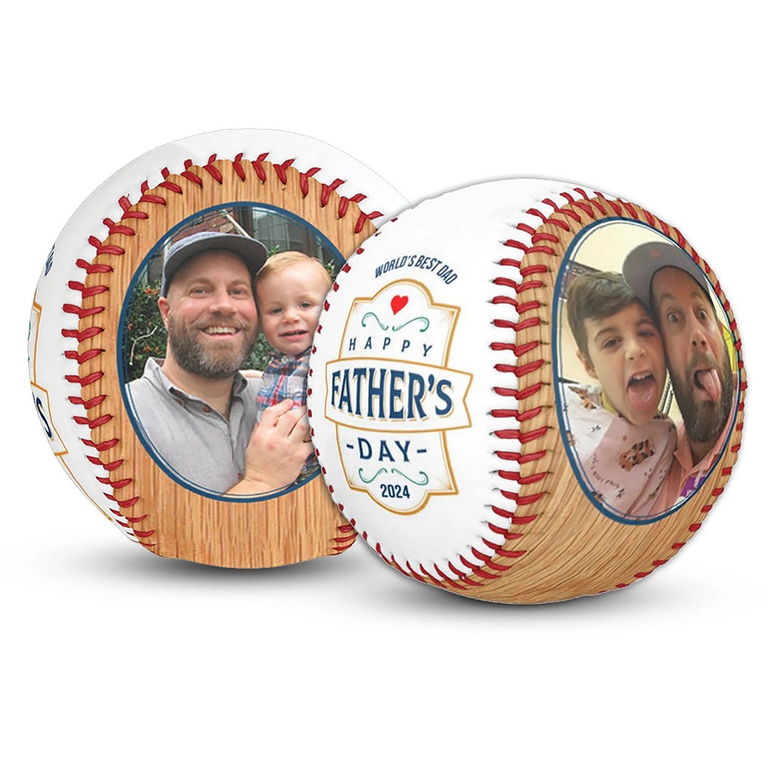 Personalized Photo Baseball | Vintage Design | Father's Day Baseball ...