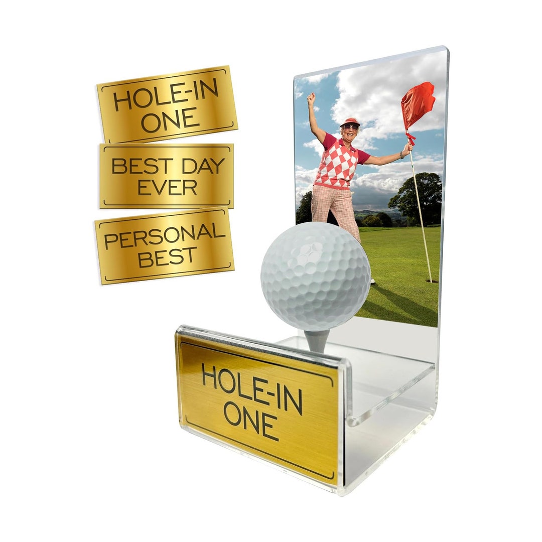 Hole in One Golf Ball Display Stand | Acrylic Photo Holder - Etsy