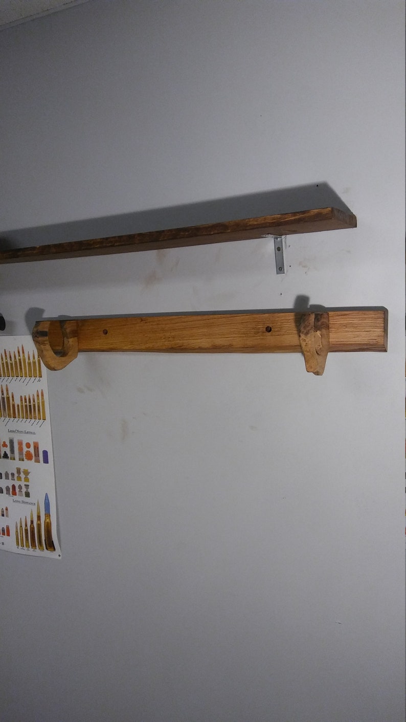 Live Edge Oak and Poplar Gun Rack - Etsy