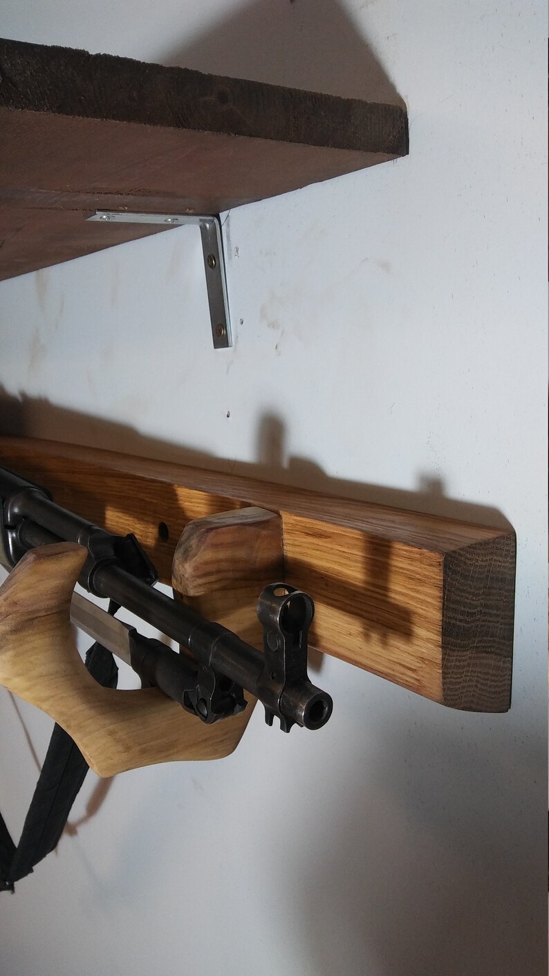 Live Edge Oak and Poplar Gun Rack - Etsy