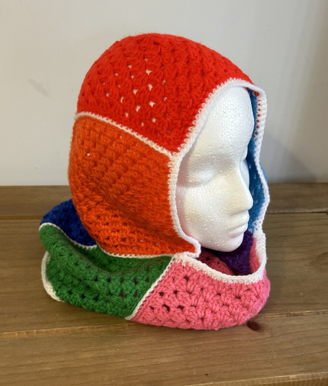 Rainbow Granny Square Balaclava | Balaclava | Granny Squares | Funky ...