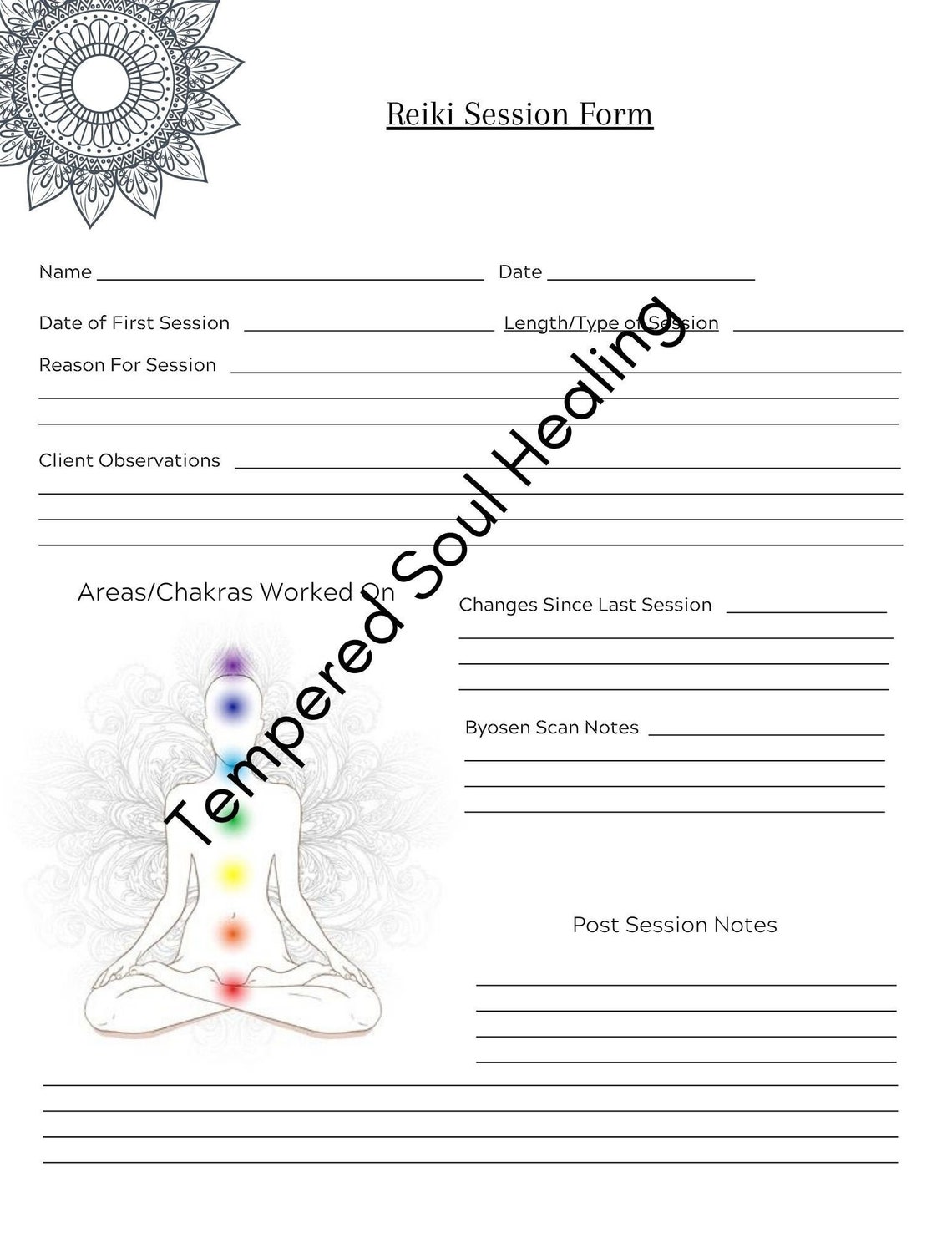 Reiki Client Intake and Session Forms Bundle digital Download - Etsy ...