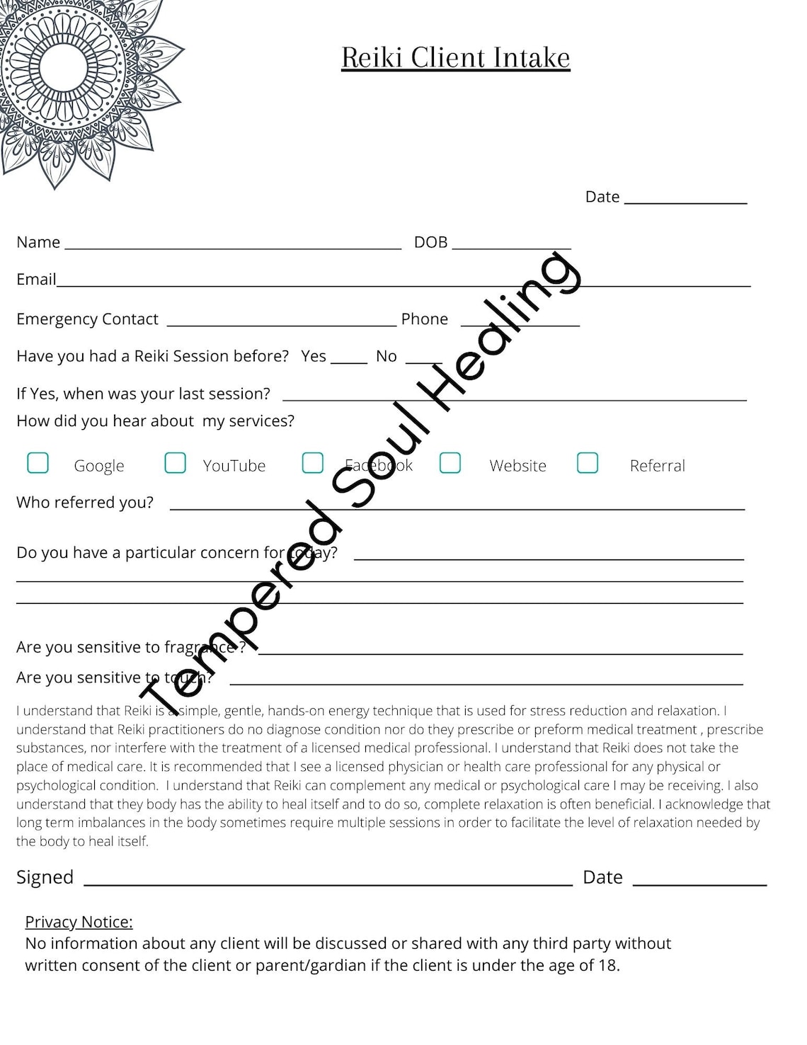 Reiki Client Intake and Session Forms Bundle digital Download - Etsy ...