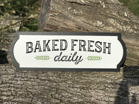 Baked Fresh Daily sign-bread sign-kitchen sign-Christmas | Etsy