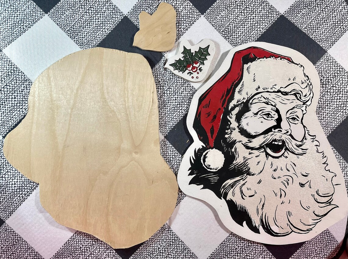 Joyful Christmas Santa Wood Cutout-large Santa Wood Cutout-chalk ...
