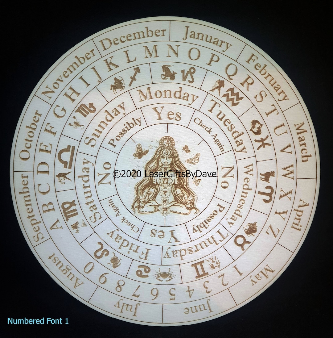 Wooden Pendulum Spiritual Dowsing Boards - Laser Engraved (UK/A) - Etsy