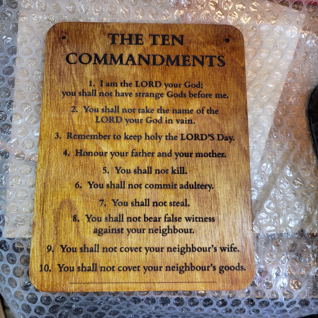 Christian Quotes - the Ten Commandments - Laser Engraved - Etsy