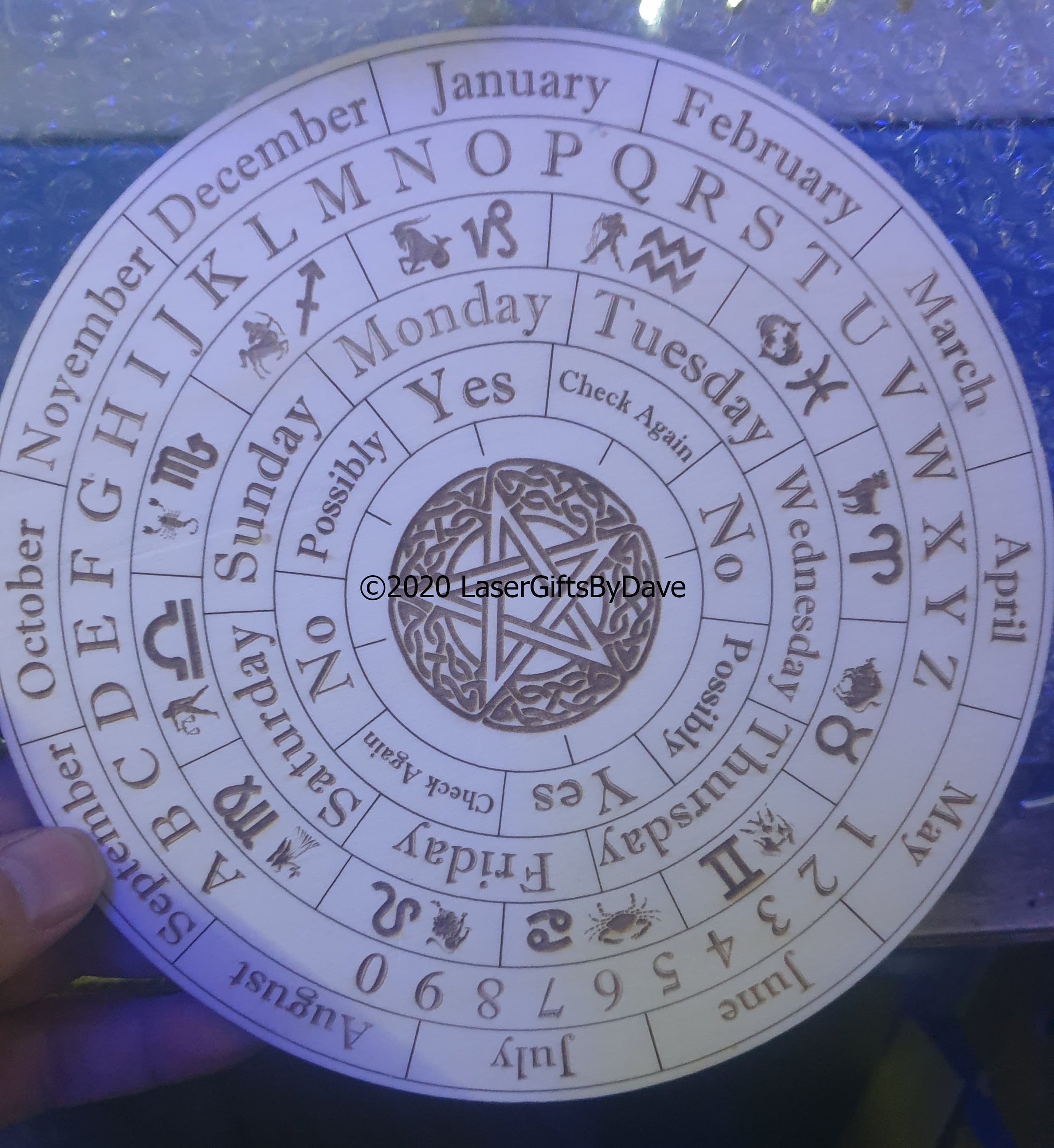 Wooden Pendulum Spiritual Dowsing Board Laser Engraved - Etsy Canada