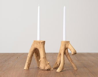 Teak Candle Holders | Etsy