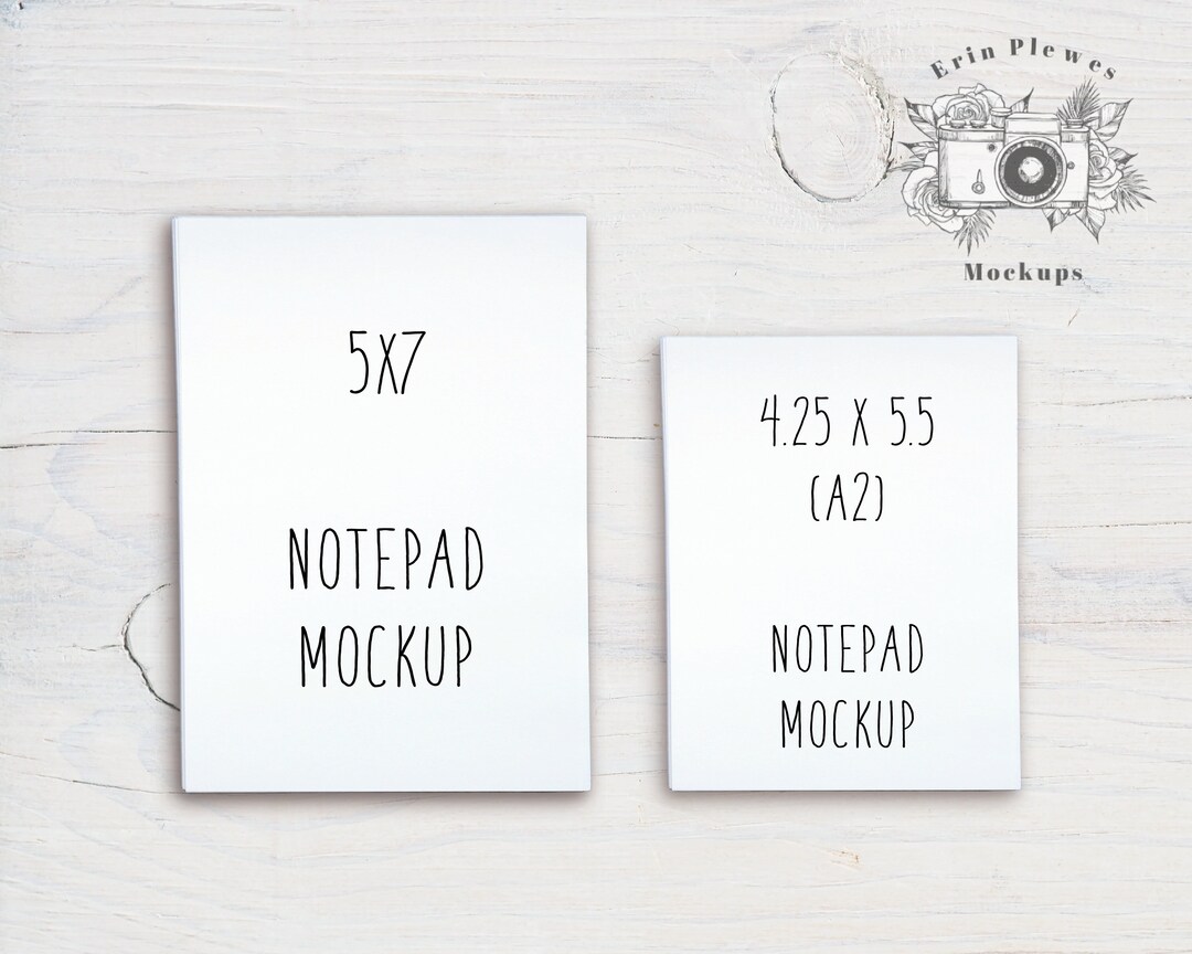 Notepad Mockup 5"x7" and 4.25"x5.5", to Do List Mock Up, A2 and A7 ...