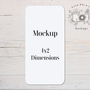 Sticker Mockup 2x4, Label Mock up 4"x2" on Rustic White Wood ...