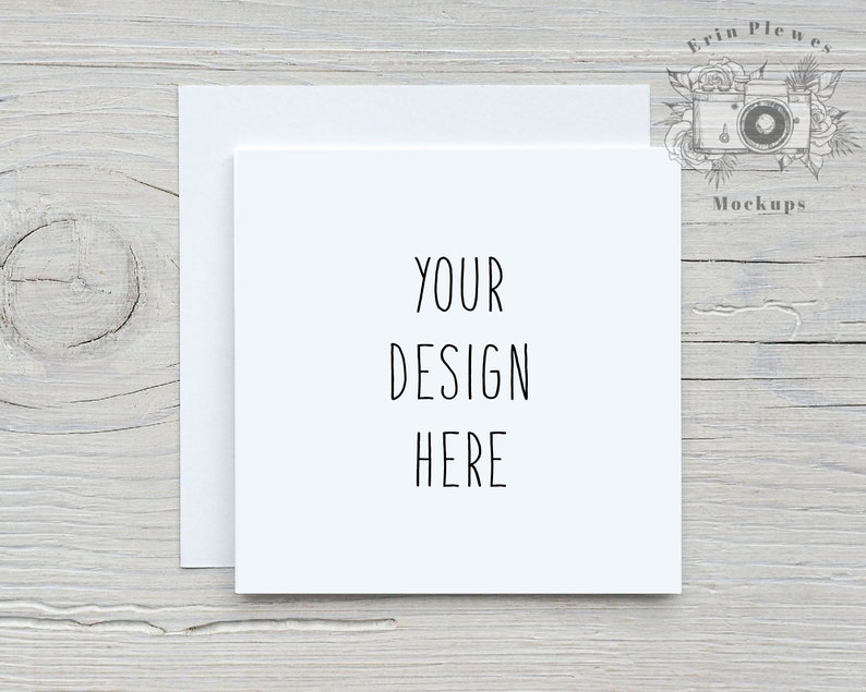 Square Card Mockup With White Envelope Square Invitation Mock - Etsy