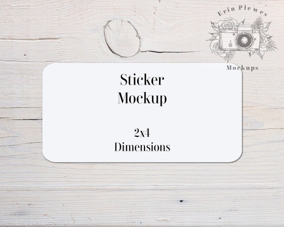 Sticker Mockup Rectangle Label Mock up 2x4 on | Etsy