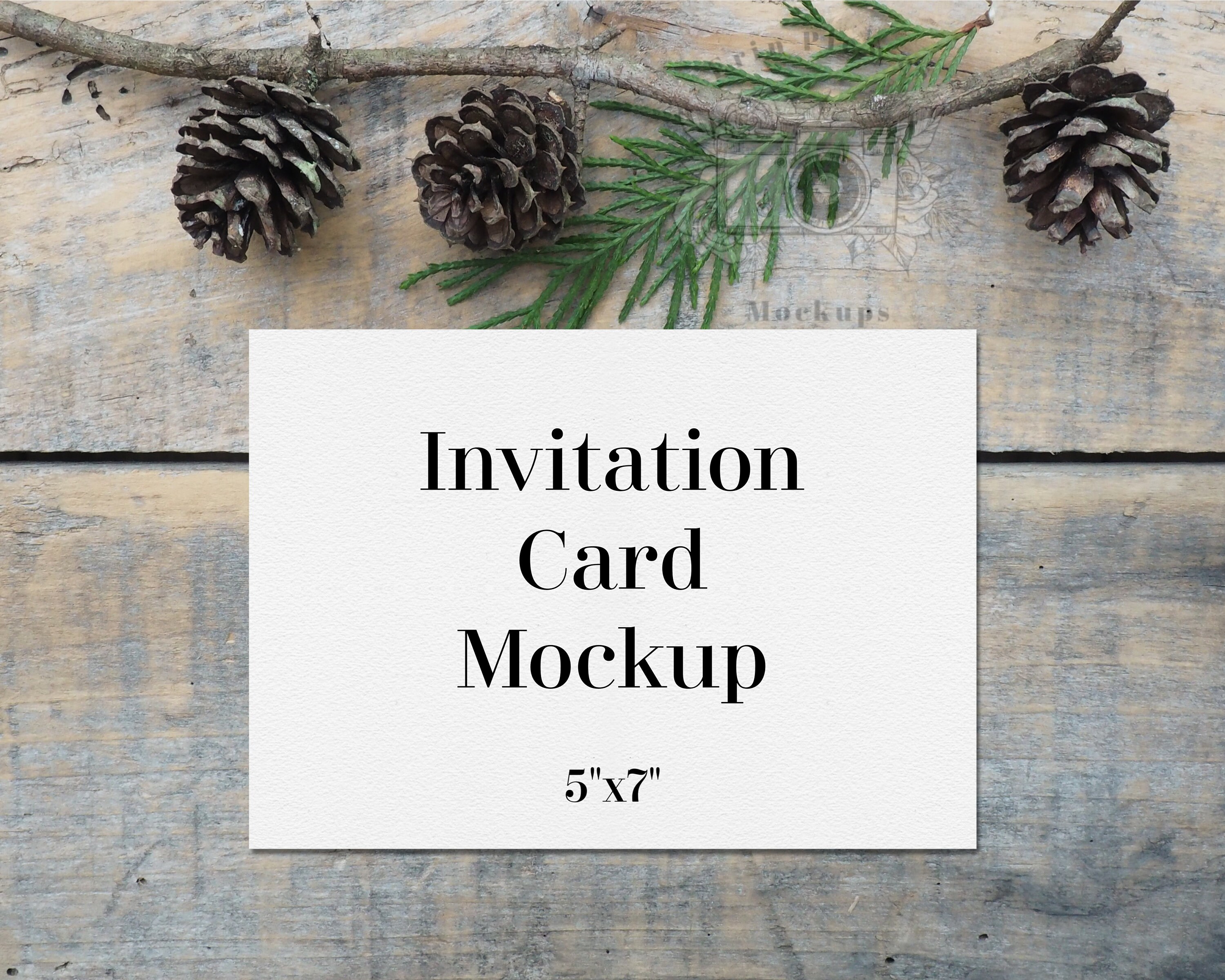 Card Mockup Bundle, Invitation Mock up Bundle for Winter Themed Stock ...