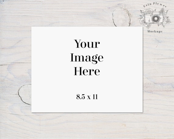 Print Mockup 8.5 X 11 8.5x11 Poster Mockup on White Wood - Etsy