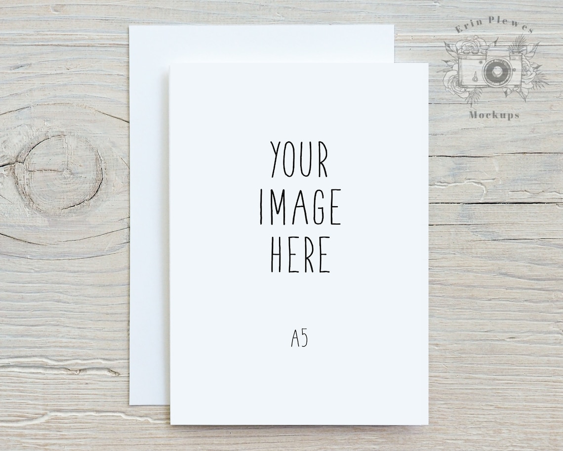 A5 Greeting Card Mockup With White Envelope, Thank You Card Mock-up for ...