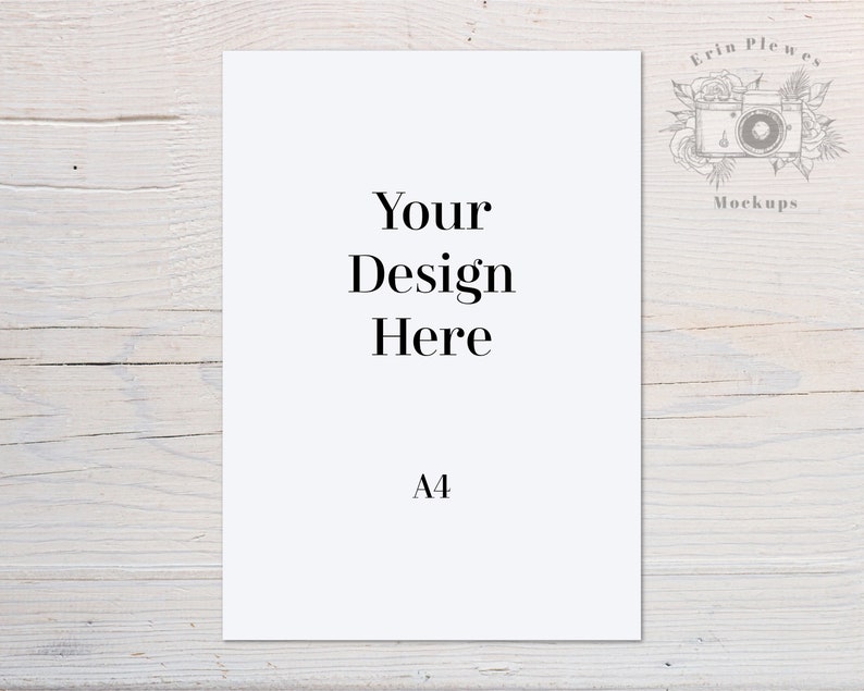 A4 Poster Mockup Print Mockup on White Farmhouse Rustic Wood - Etsy