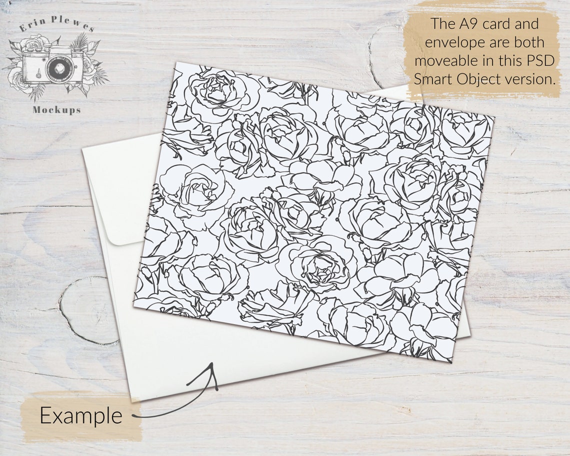 Greeting Card Mockup PSD Smart Object, A2 Flat Card Mock Up, 4.25" X 5. ...