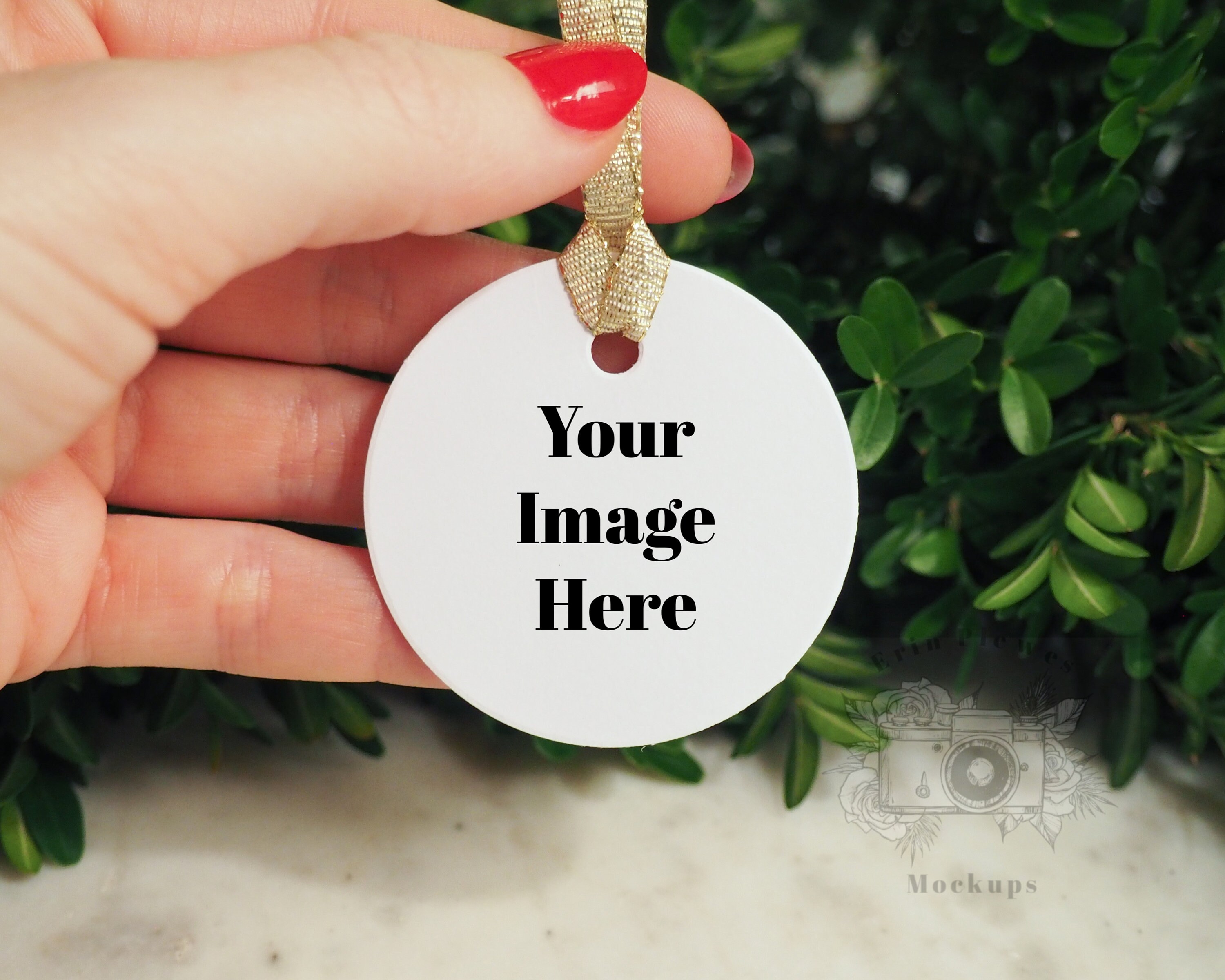 Round Tag Mockup Bundle, Label Mock up Bundle for Holiday Present Stock ...