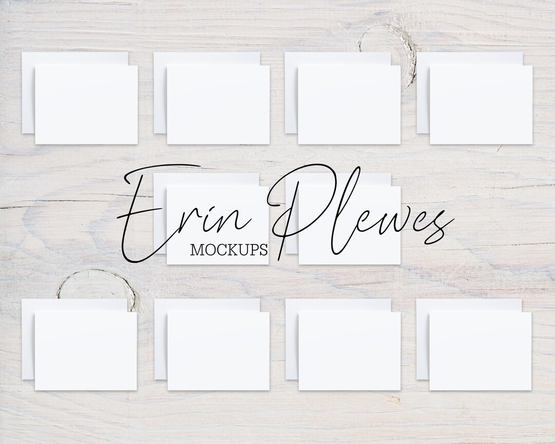 A2 Card Mockup Suite With Envelopes, Front Back Greeting Card Mock up X ...