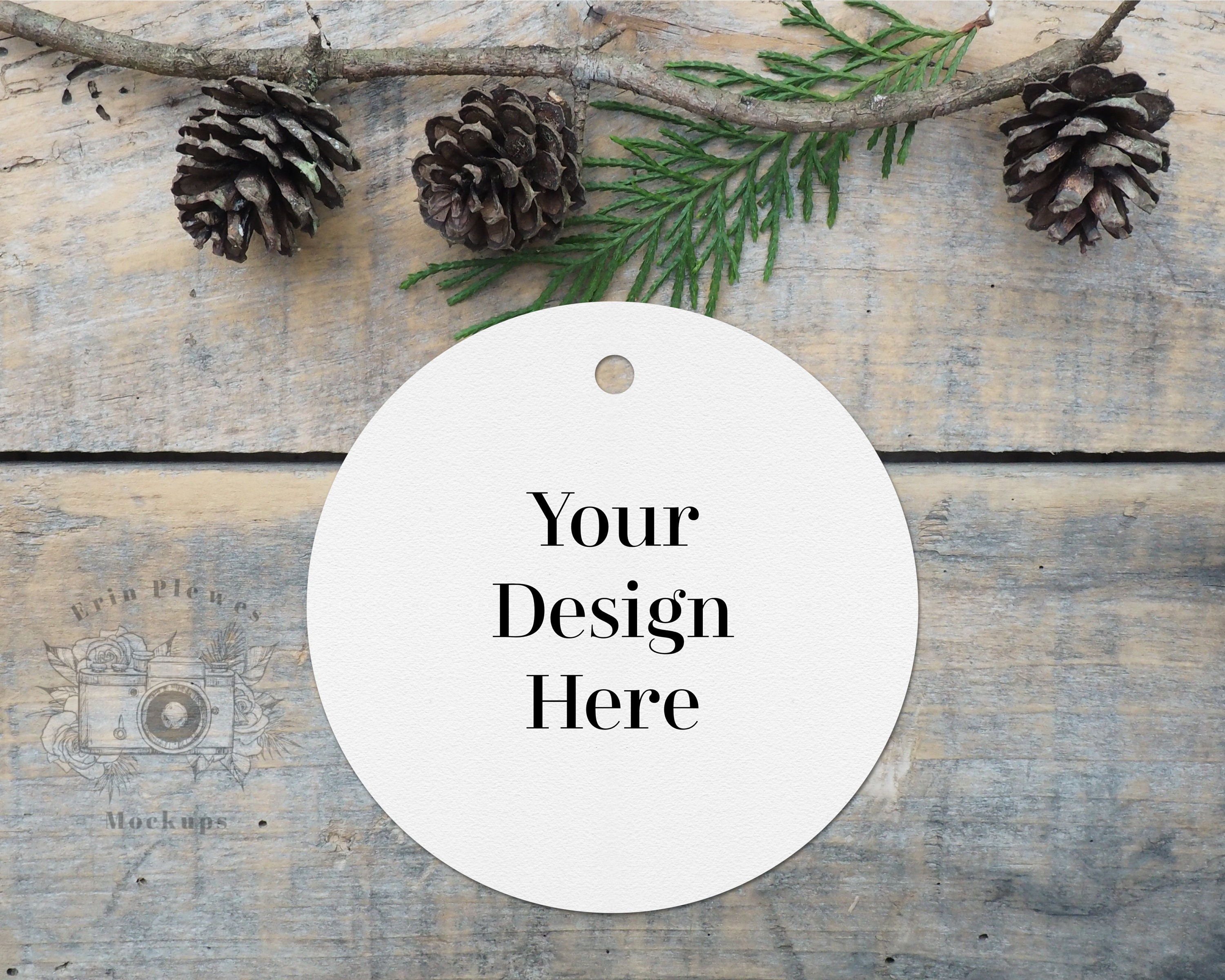 Round Tag Mockup Bundle, Label Mock up Bundle for Holiday Present Stock ...