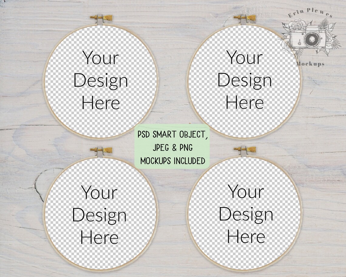 Embroidery Hoop Mockup Set of 4 Cross Stich Mock up on Rustic - Etsy
