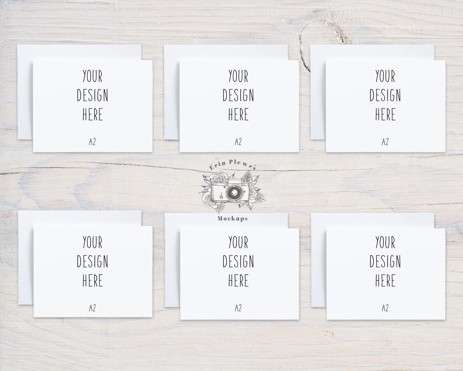 Neutral Card Mockup, A2 Greeting Card Mock up X 6, Landscape Stationery ...