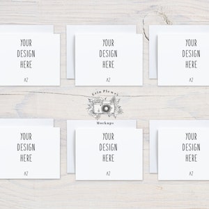 Neutral Card Mockup, A2 Greeting Card Mock up X 6, Landscape Stationery ...