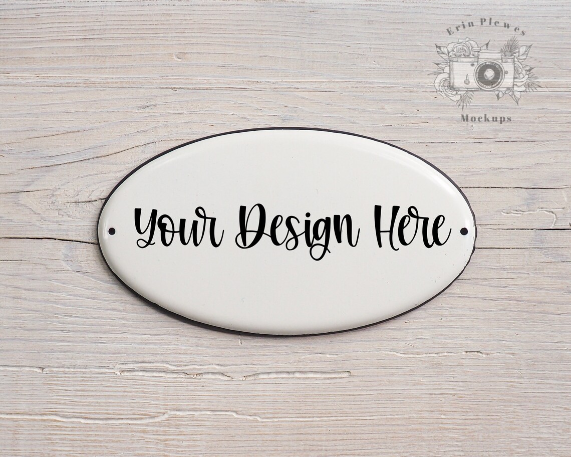 Enamel Sign Mockup Oval Sign Mock-up on White Farmhouse Style | Etsy