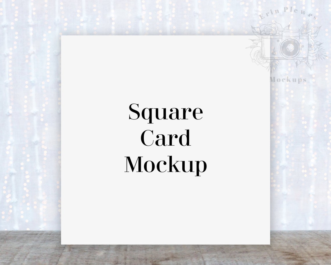 Square Card Mock Up Greeting Card Mockup Square Rustic - Etsy