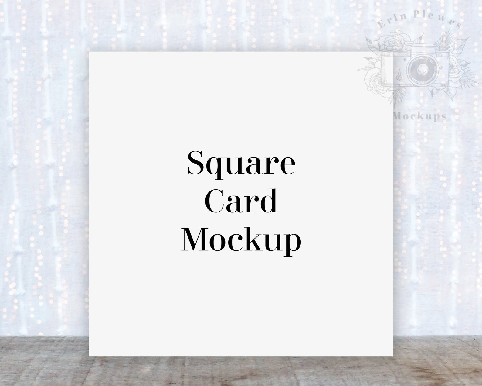 Square Card Mock Up Greeting Card Mockup Square Rustic | Etsy