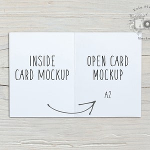 Open Card Mockup A2, Front and Back Greeting Card Mock-up for Rustic ...