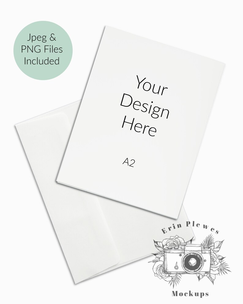 White Card Envelope Mockup A2 Thank You Card Mock-up With | Etsy