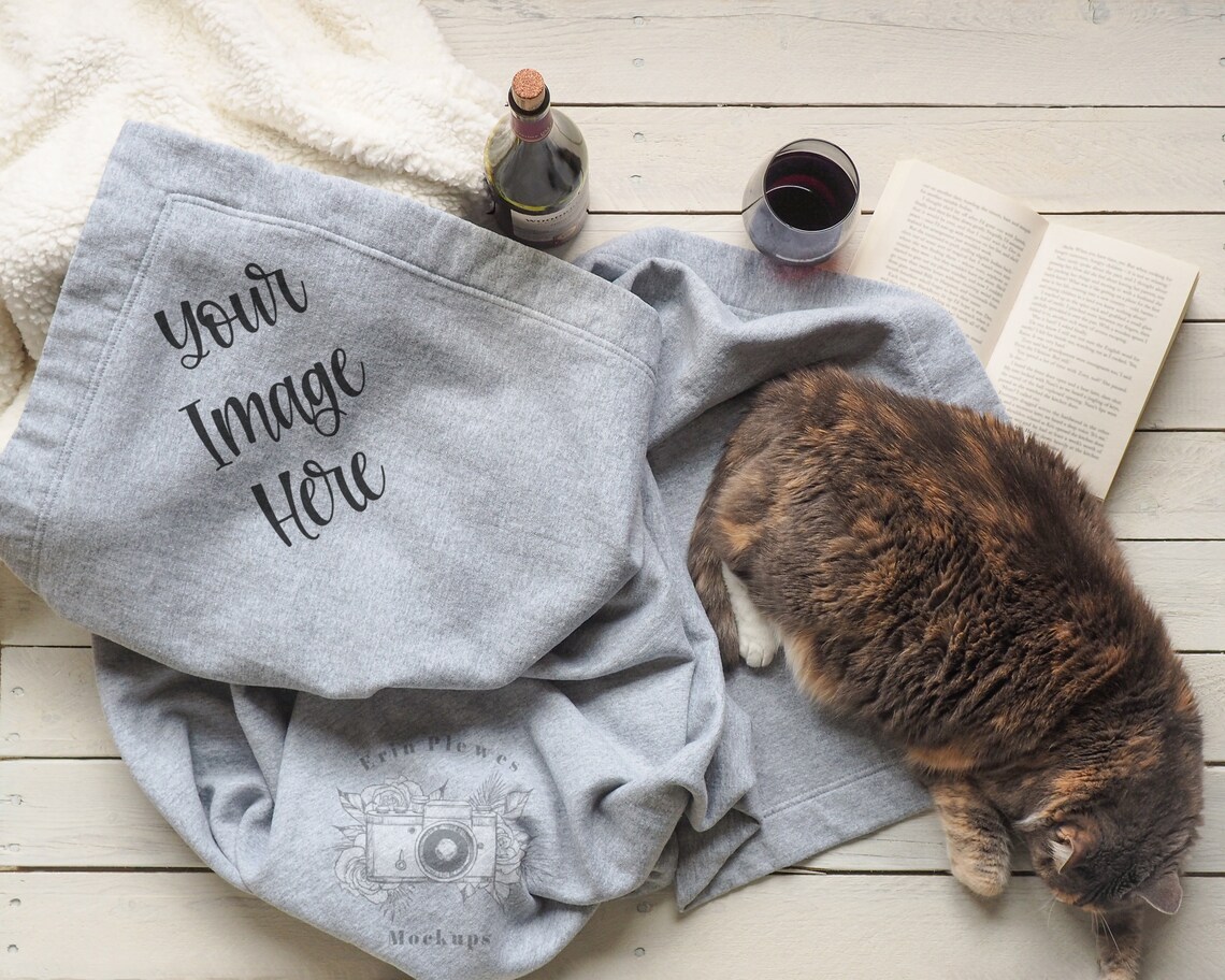 Blanket Mockup Gildan Stadium Blanket Mock Up Grey - Etsy